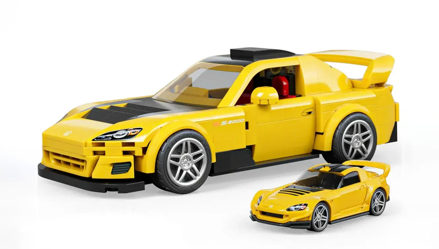 Конструктор Hot Wheels Mattel Brick Shop Speed Honda S2000 JFR88 Yellow ...